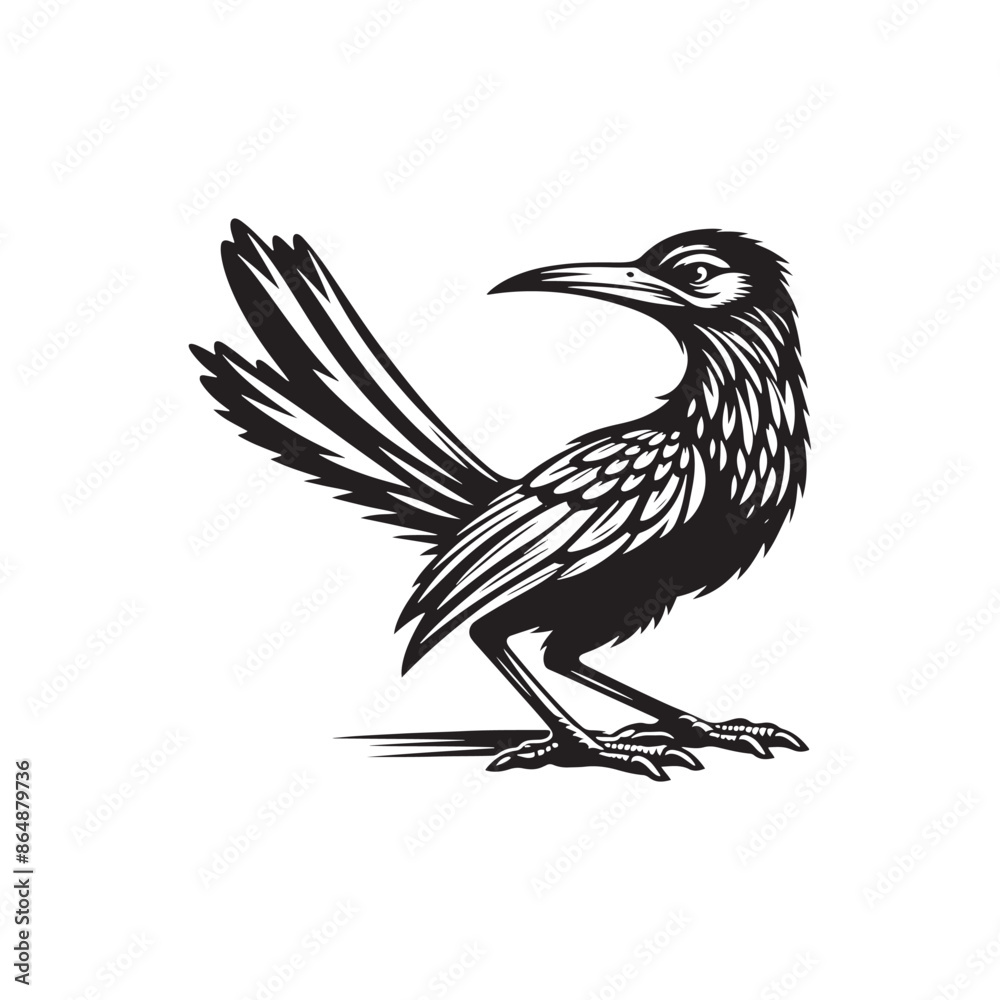 Roadrunner Bird Vector - Roadrunner Bird Silhouette - Minimalist ...