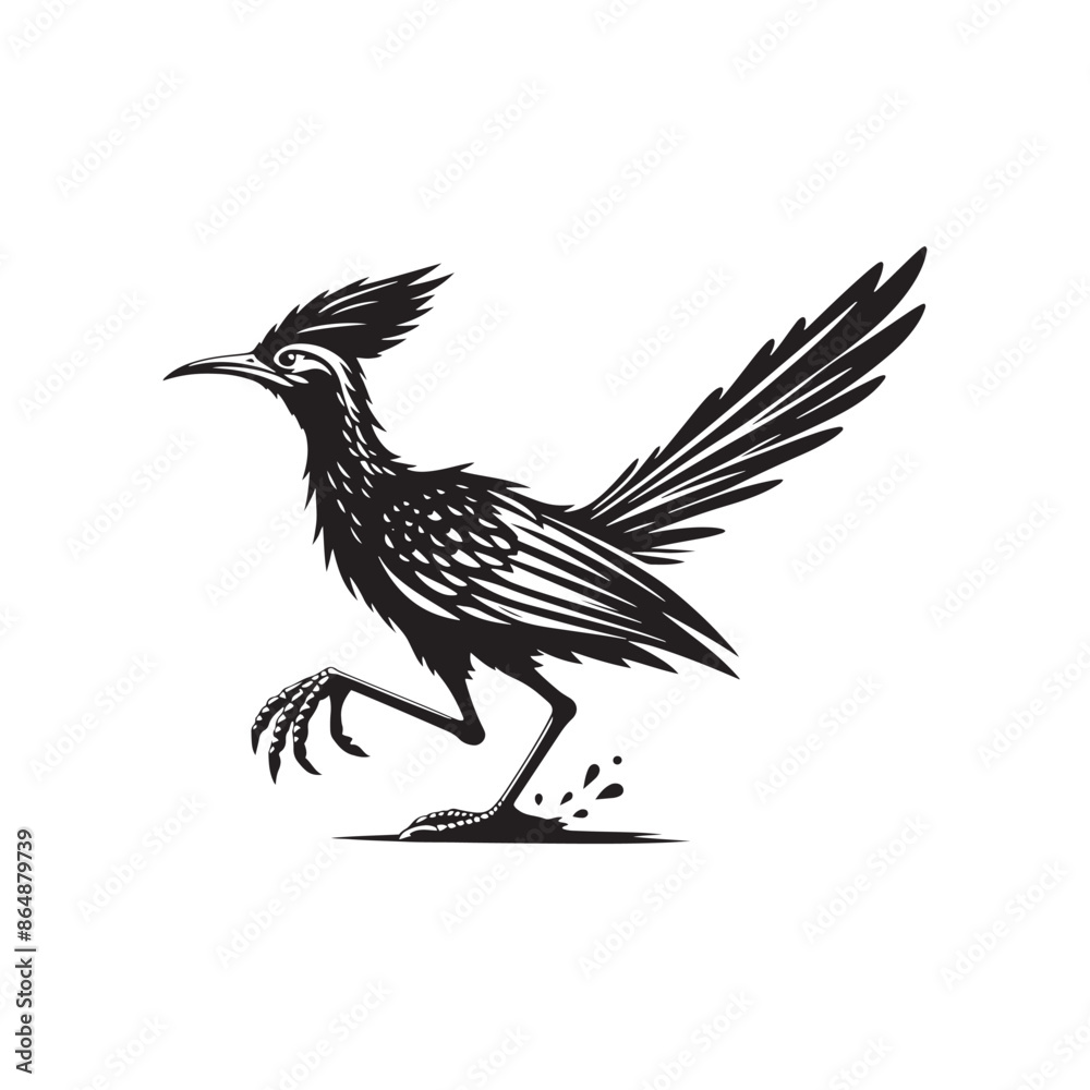 Roadrunner Bird Vector - Roadrunner Bird Silhouette - Minimalist ...