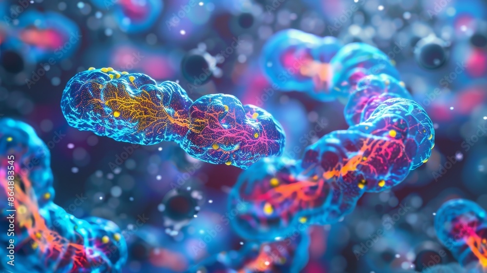 Human chromosomes in cell division, detailed and vibrant, chromosomes ...