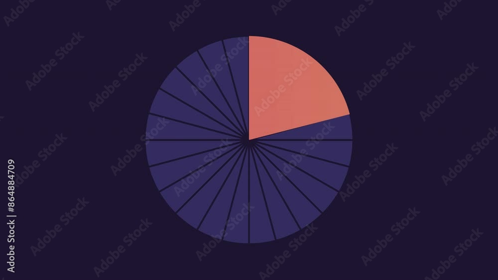 Charging round bar animation. Analysis pie chart animated element ...