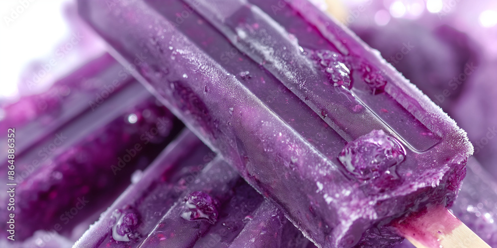 Refreshing acai berry ice pops, a closeup of refreshing acai berry ice ...
