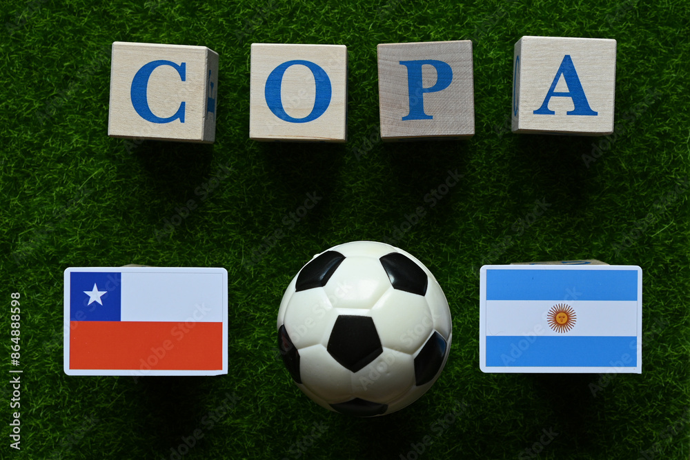 Flags of the participating teams of the America's Cup Soccer Group A ...