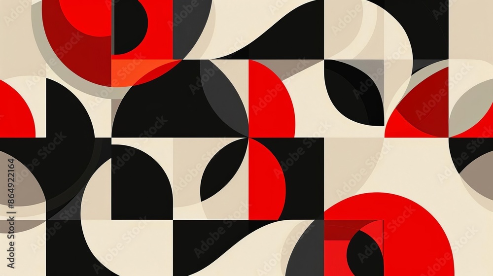 Abstract geometric design with a light beige background, featuring ...