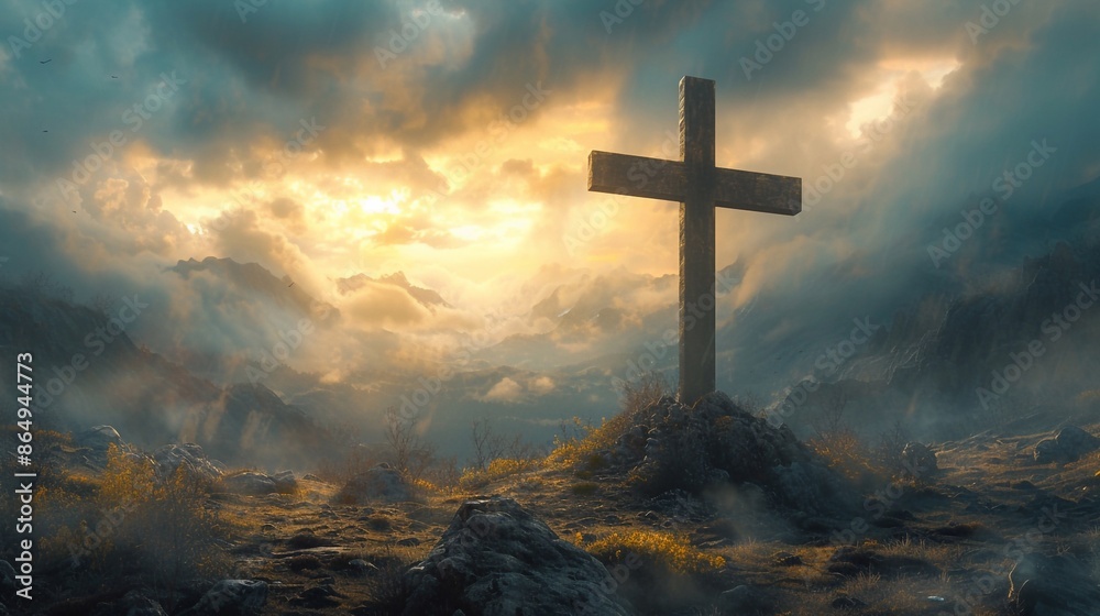 Foto de Christian inspired concept art. Christianism religious painting ...