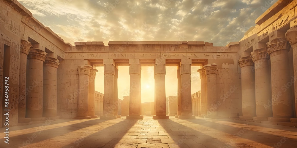 Construction of the Temple of Luxor in Ancient Egypt. Concept Ancient ...