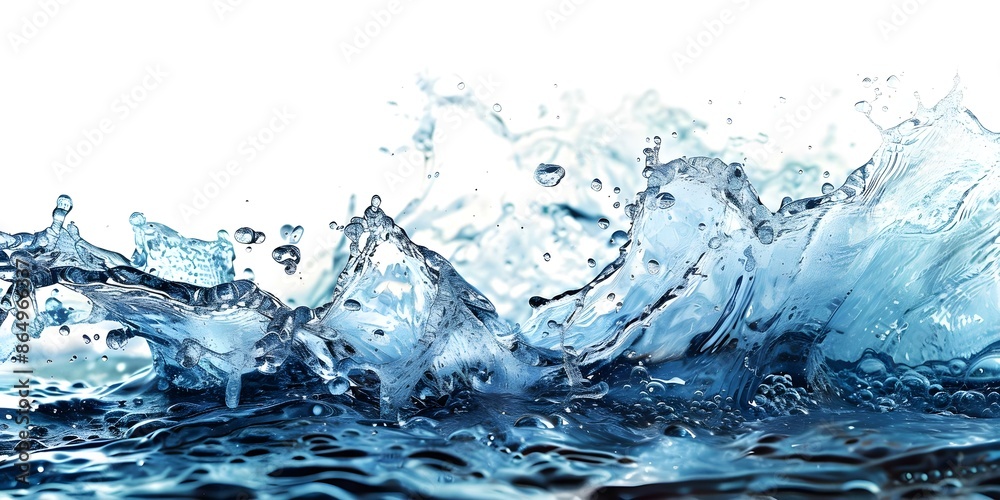 Creating a blue water splash against a white background using simple ...