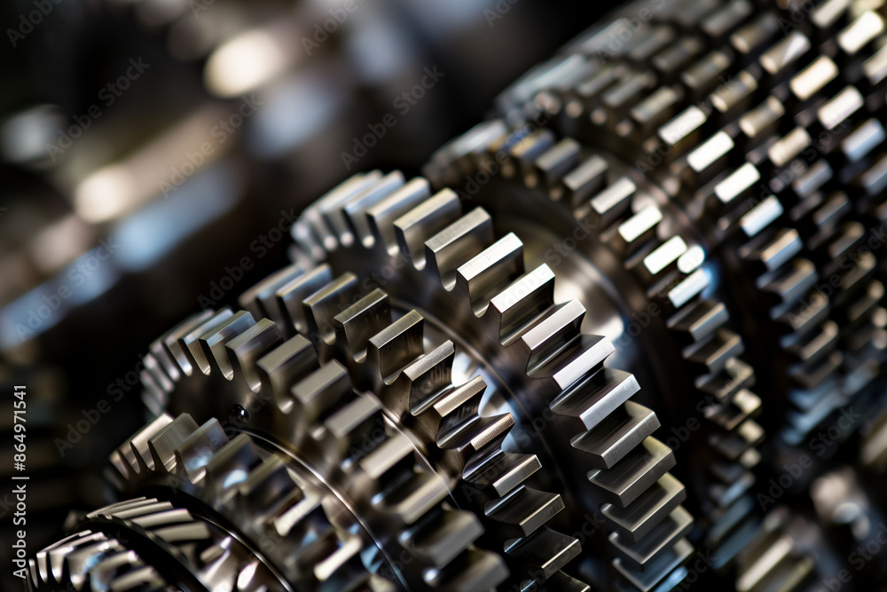 close-up shot of interlocking industrial gears, highlighting the ...