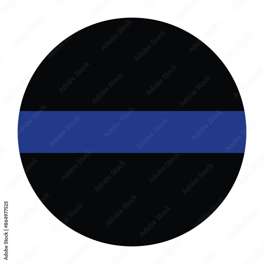 Circle badge Thin blue line flag law enforcement symbol. American ...