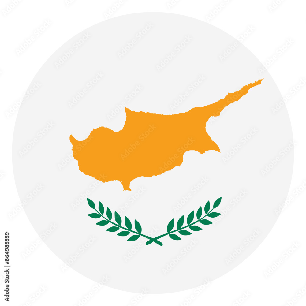 Circle badge Cyprus flag button vector illustration isolated. Part of ...