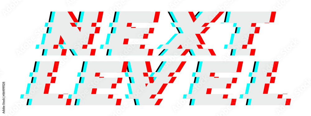 Next level word png glitch font, transparent background Stock ...