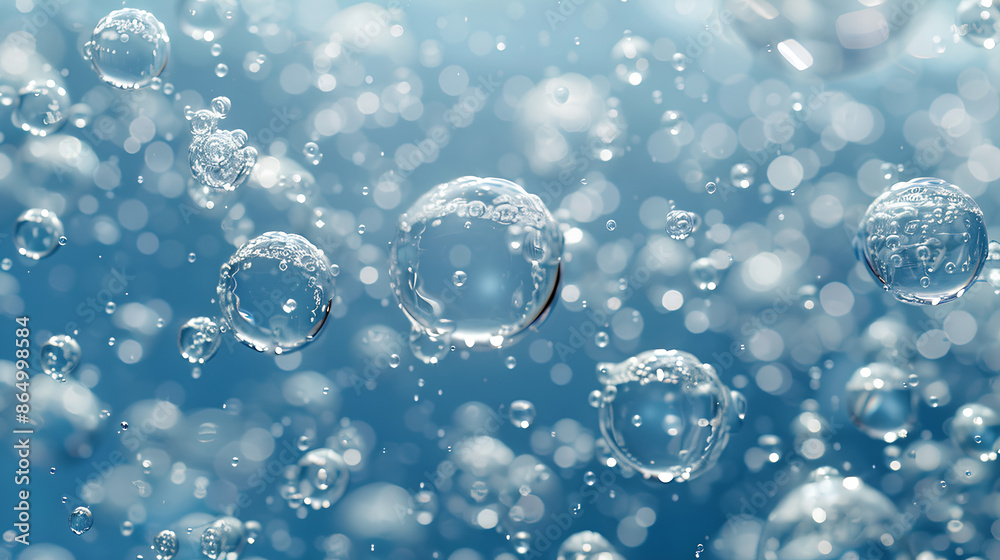 Fizzy bubbles in water from effervescent tablet pill in realistic ...