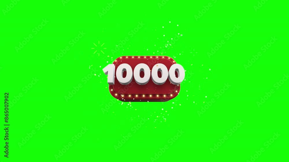 10K Celebration Number Counter 3D Animation. 10000 followers ...
