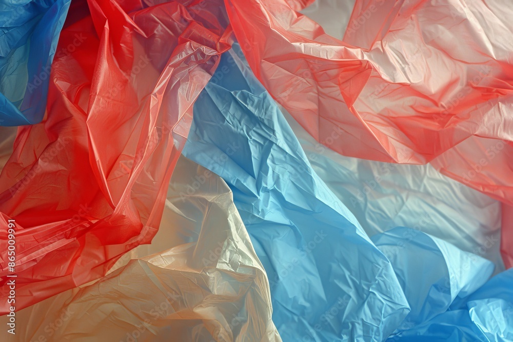 Plastic bag texture background, transparent and colorful, recycling ...