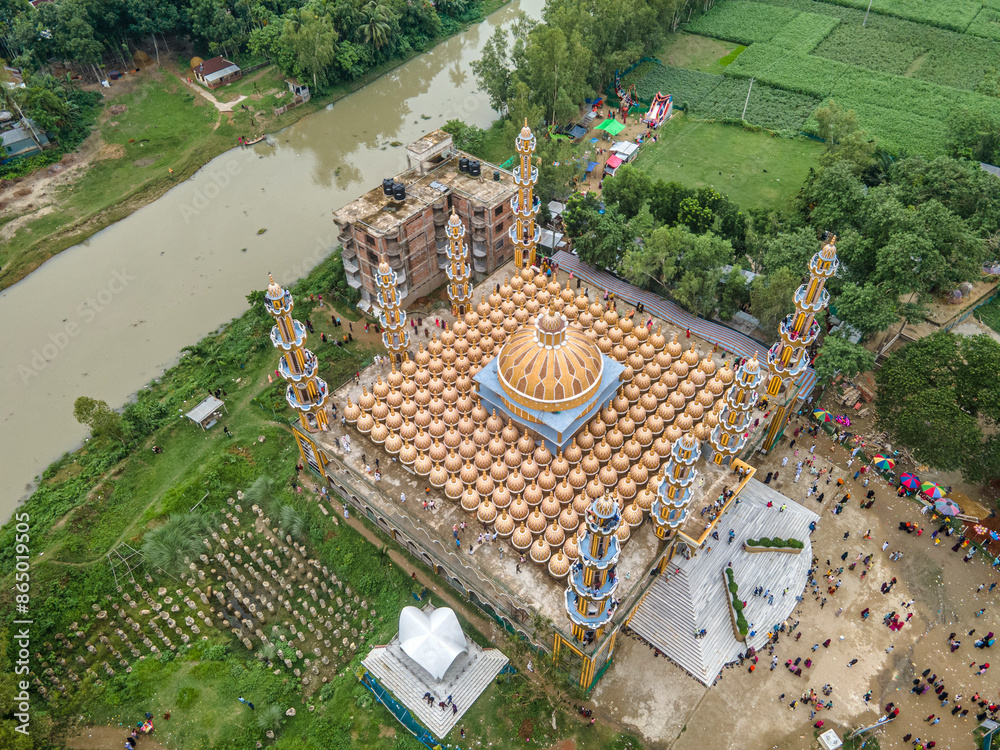 201 Dome Mosque. Two hundred and one domed mosque, Tangail, Bangladesh ...