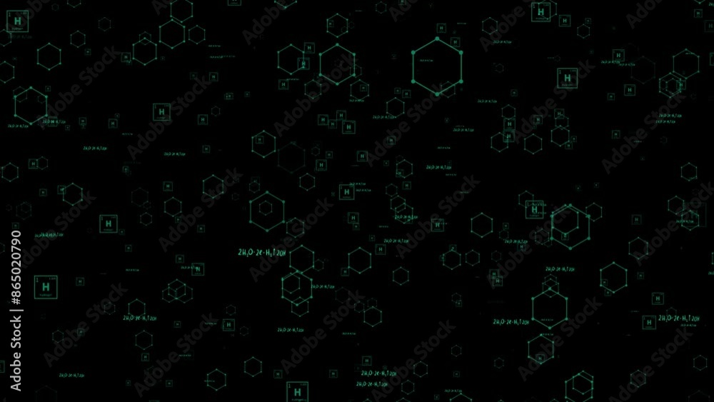 A 3D animation of a molecules structure, with emphasis on hydrogen ...