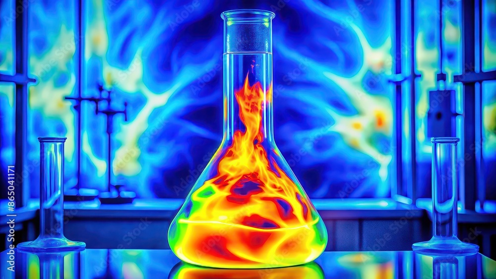 Heat map of chemical reaction vessel during exothermic synthesis ...