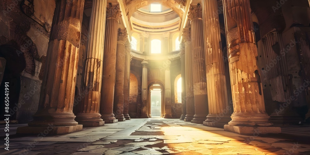 Interior of Roman-era Temple during the Time of Jesus in Ancient Rome ...