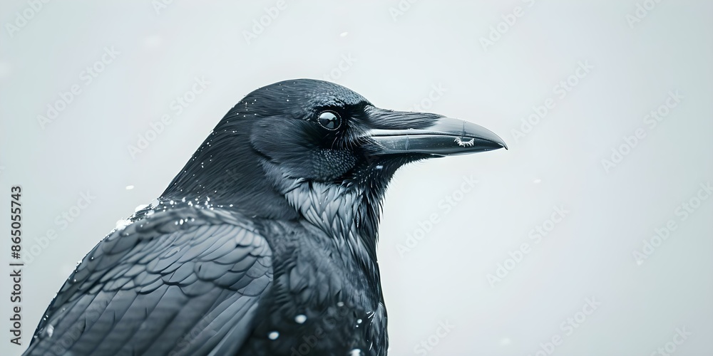 Profile of a Carrion Crow Showcasing its Sleek Plumage and Intelligent ...