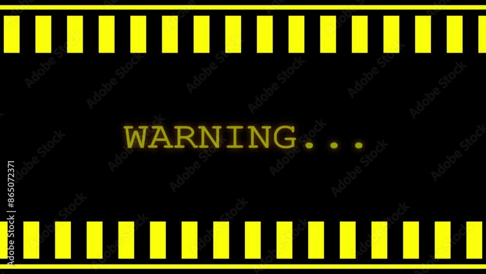 Animated of warning concept icon , Seamless Warning Alert word on black ...