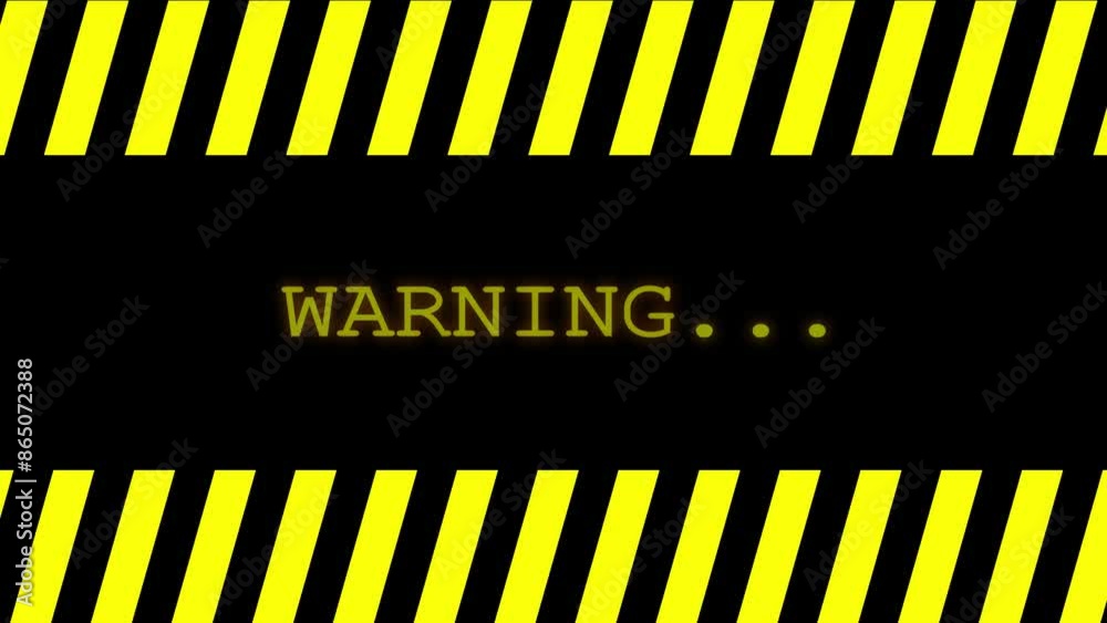 Animated of warning concept icon , Seamless Warning Alert word on black ...