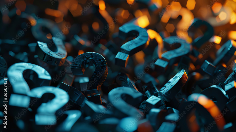 3D images of question marks were scattered around. Thoughts about ...