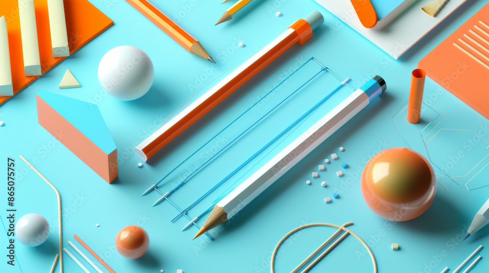 Create content with 3D multimedia editing tools, illustrated with a ...