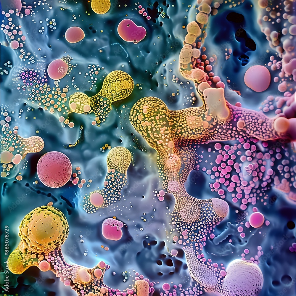 Microscope View of Cells: A magnified view through a microscope ...