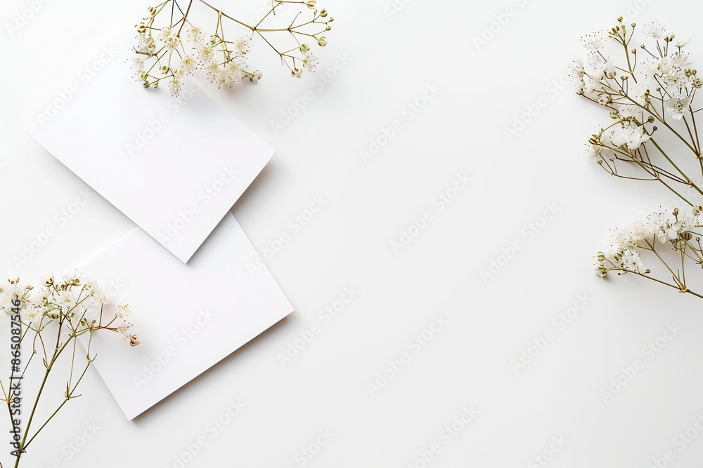 Business card mock up isolated on white background. Blank white card ...