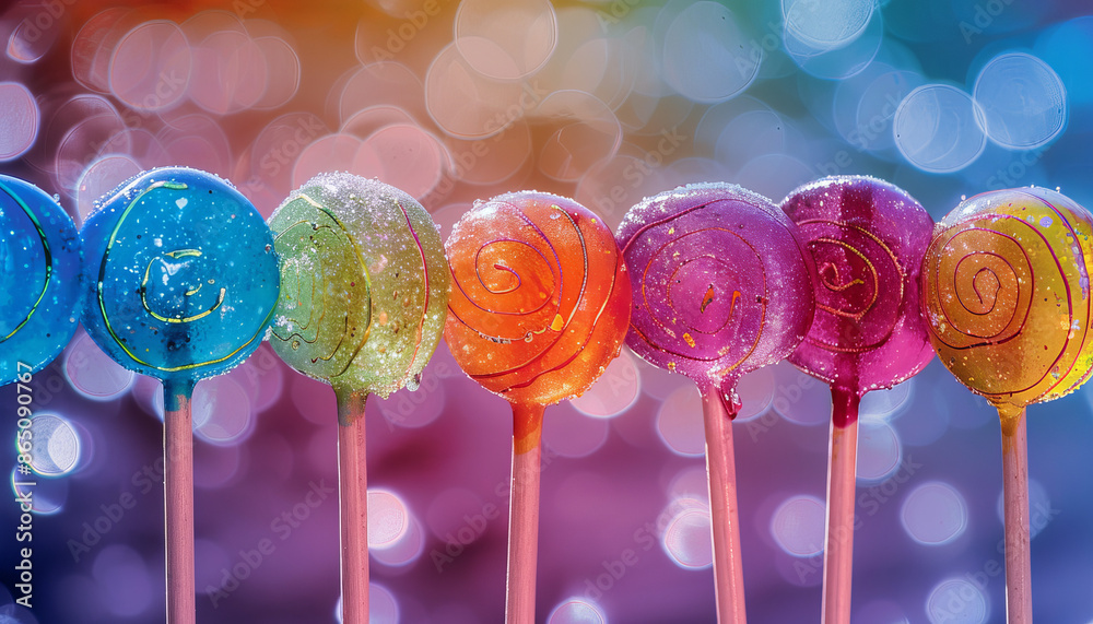 macro image focusing on the details of a lollipop wrapper, including ...