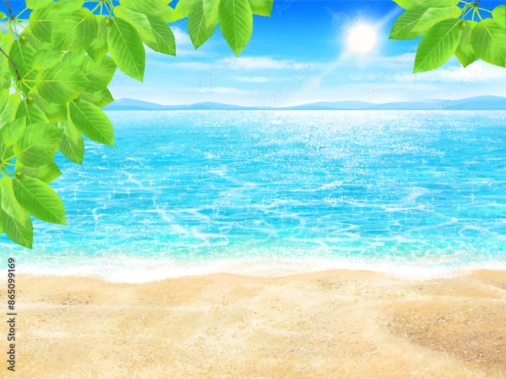 Summer sandy beach - beautiful resort beach frame background ...