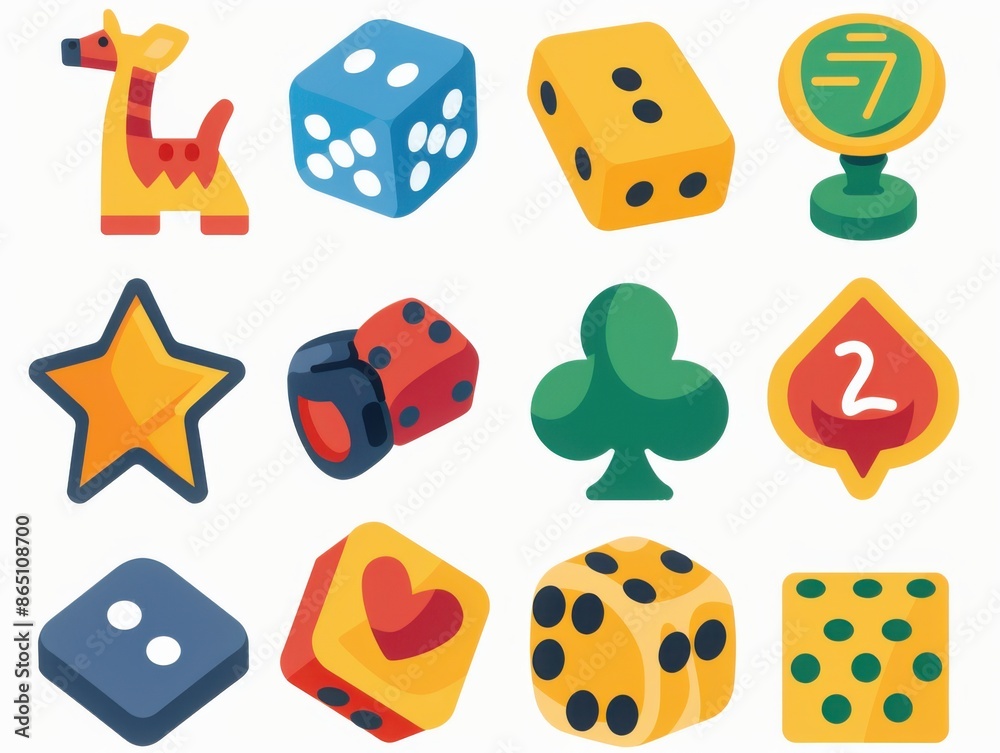 Family game night options (board game, cards, charades icons) (play ...