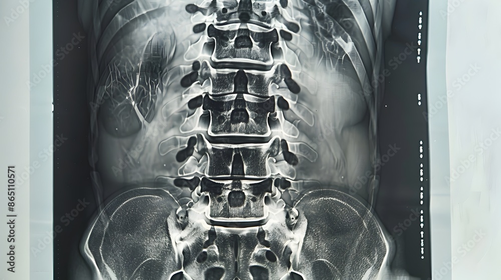 Detailed Spine X Ray Showing Skeletal Structure and Potential Medical ...