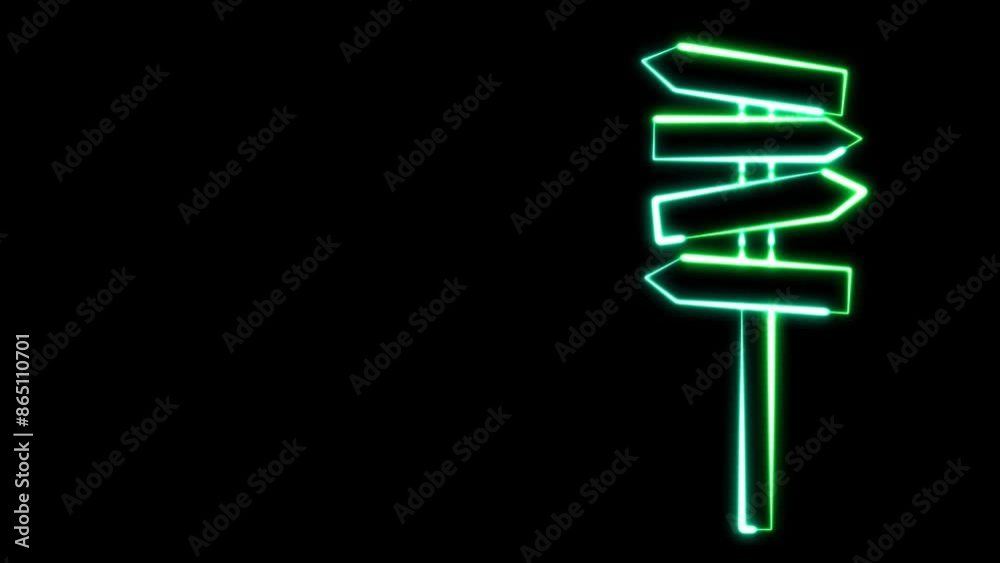 Animation of road signs isolated. Direction traffic signs boards on ...