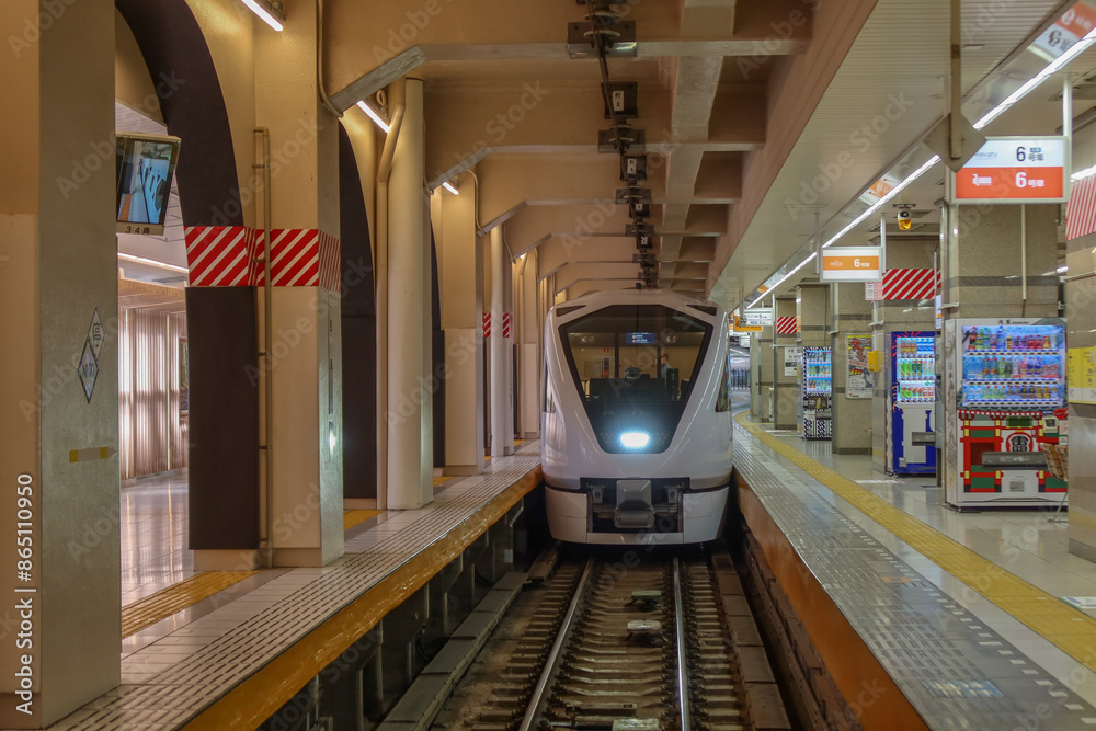 SPACIA X Limited Express by Tobu Railway arriving at Asakusa Station in ...