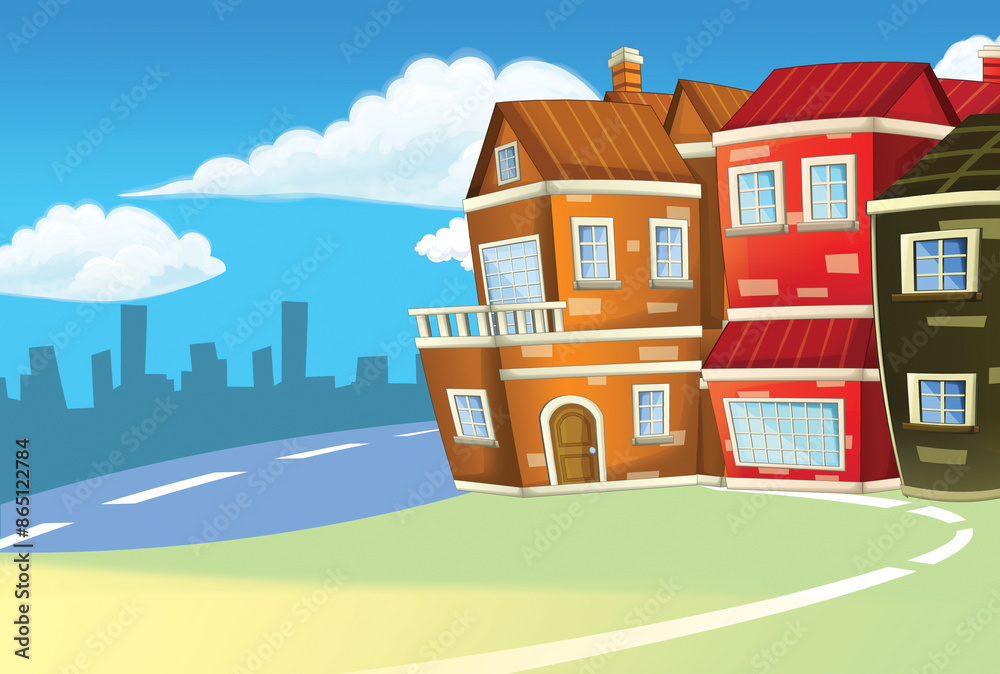 cartoon happy and funny scene of the middle of a city for different ...