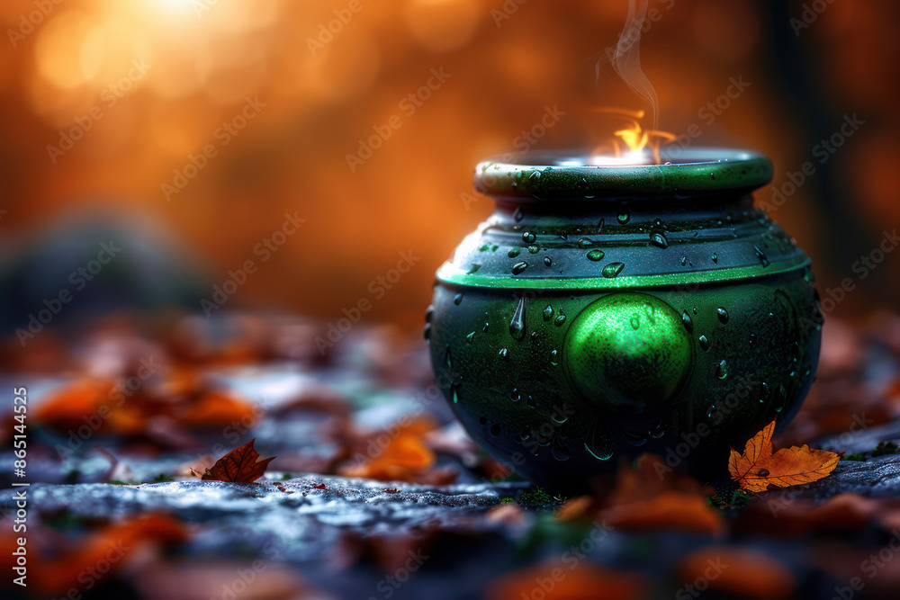 High Resolution Witch's Cauldron with Bubbling Potion, Magical and ...