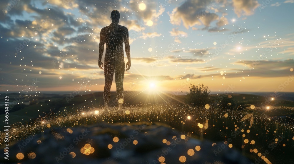 Digital Deity A Glowing Code Entity in Cyber Space Symbolizing the ...