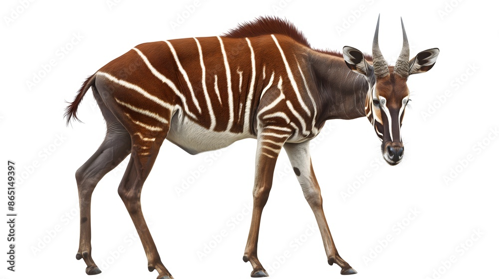 1. Generate a precise digital illustration of a Bongo in full-body view ...