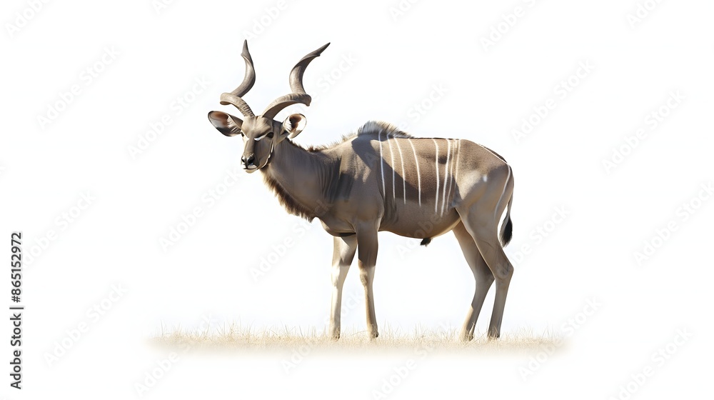 1. Generate a detailed digital illustration of a Kudu in full-body view ...