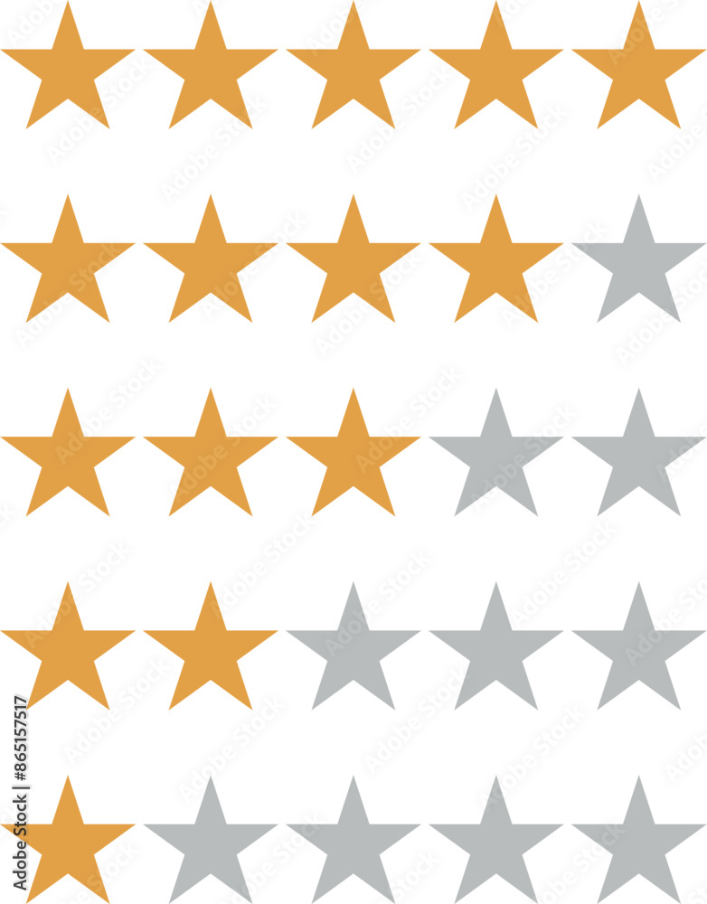 Set of stars rating design elements. Kit of star shapes for ranking ...