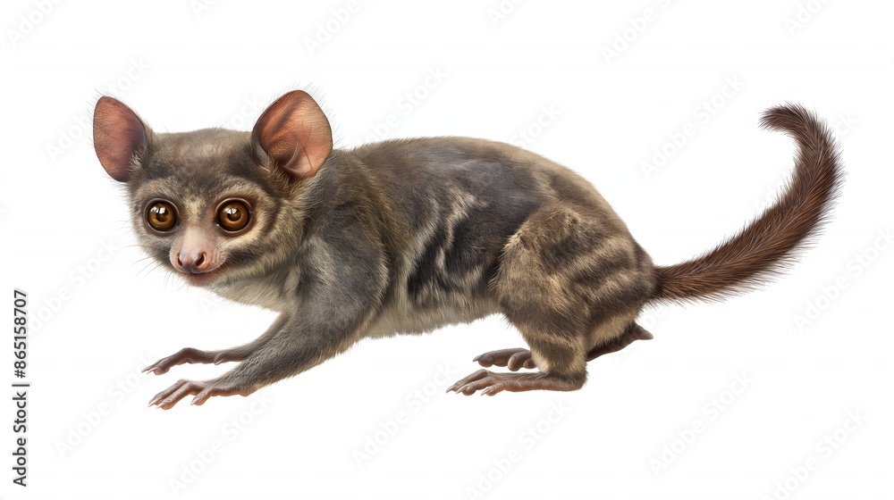 1. Produce a detailed digital illustration of a Bushbaby in full-body ...