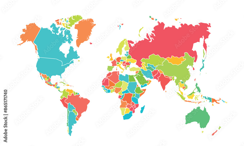 World map isolated modern colorful style. for website layouts ...