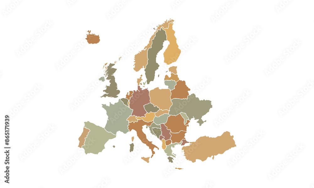 Map of Europe isolated modern colorful style. for website layouts ...