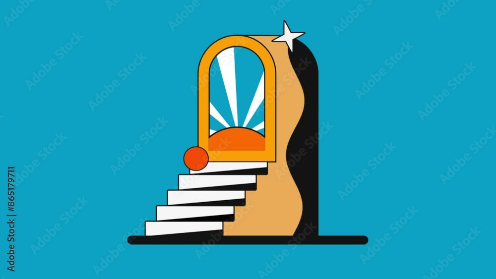 2D vector art animation. Featuring with a playful ball bouncing up the ...