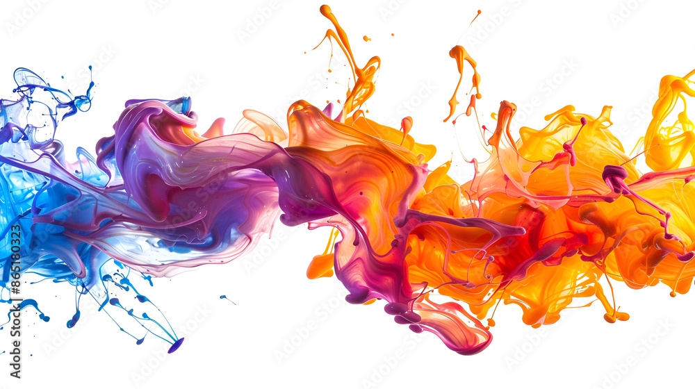 Colorful paint stains. Watercolor spots on a white background. Rainbow ...