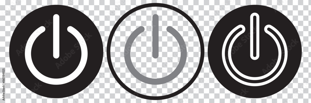 power button icon vector isolated on white background, logo concept of ...