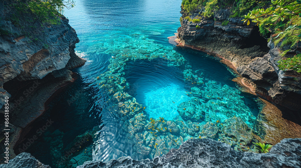 The crystal-clear waters of Angel's Billabong in Nusa Penida ...