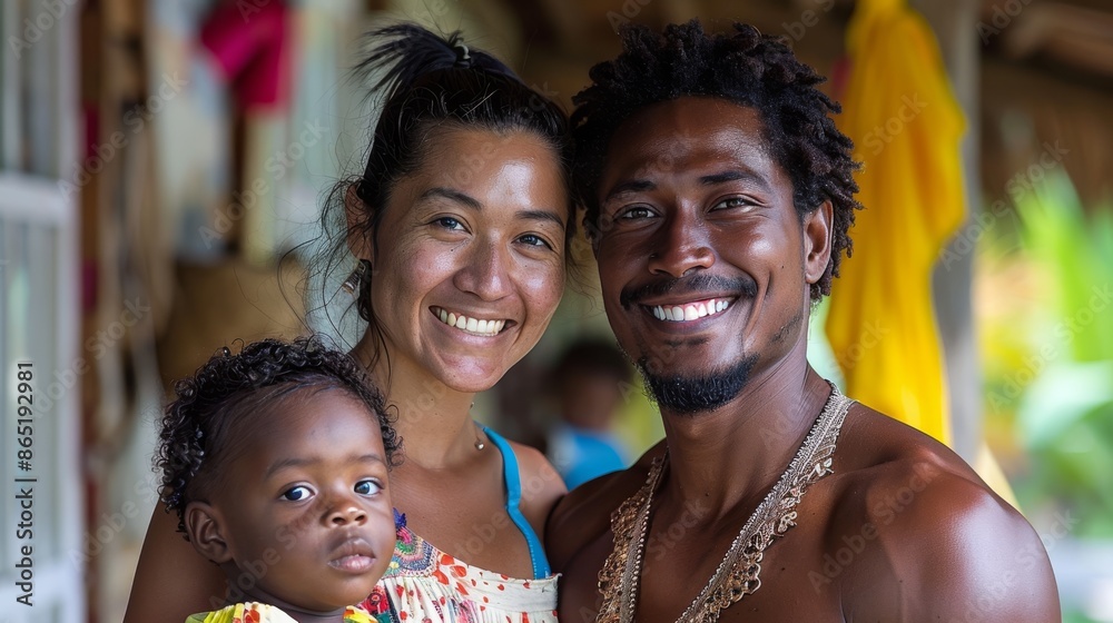 Happy smiling diverse family, multicultural adult couple. African ...