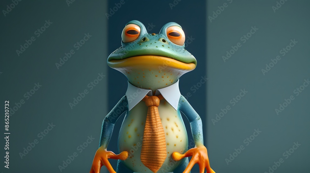 Male frog cartoon character mascot design, including flat and line art ...