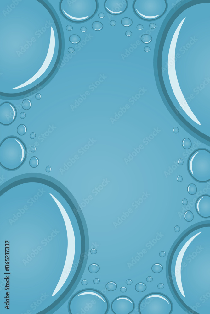 Liquid Border of Water rain drops on window. Banner shower condensation ...